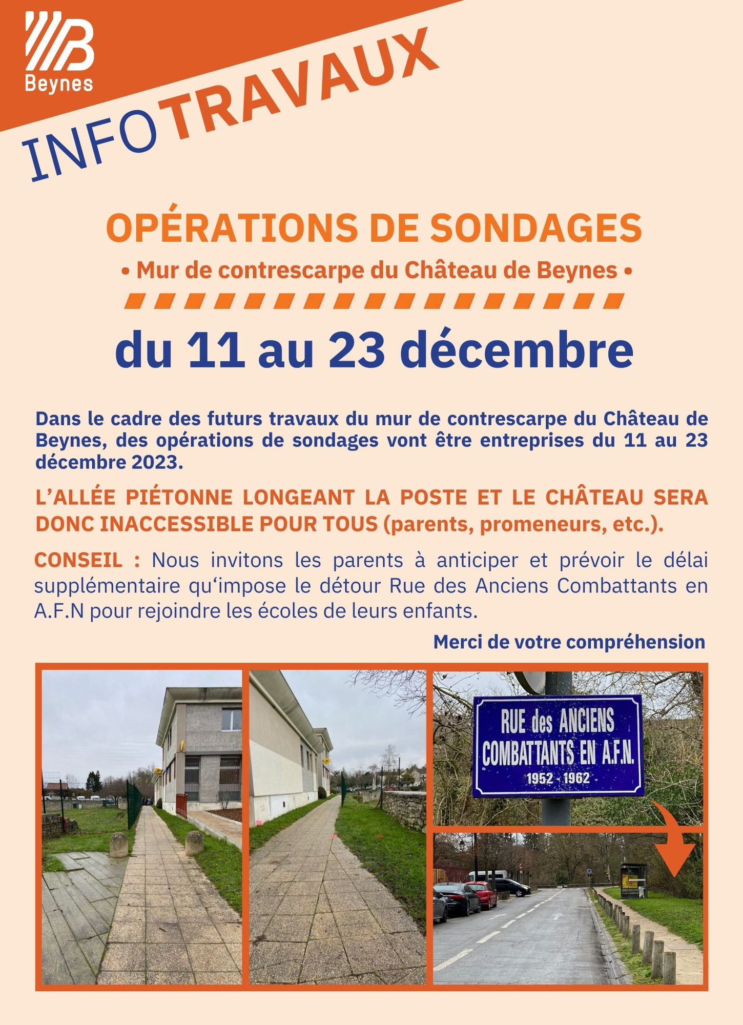 Sondages mur de contrescarpe du Château de Beynes | Ville de Beynes